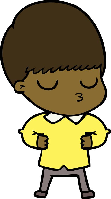Chico Tranquilo De Dibujos Animados 12544430 Vector En Vecteezy