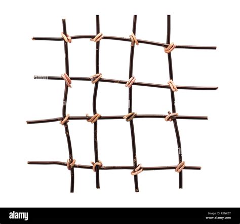 Grate Made From Brass Wire Isolated On White Background With Clipping