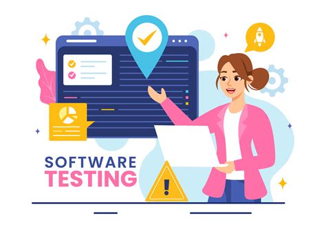 Software Testing Illustration Featuring Application Engineering Debugging Development Process