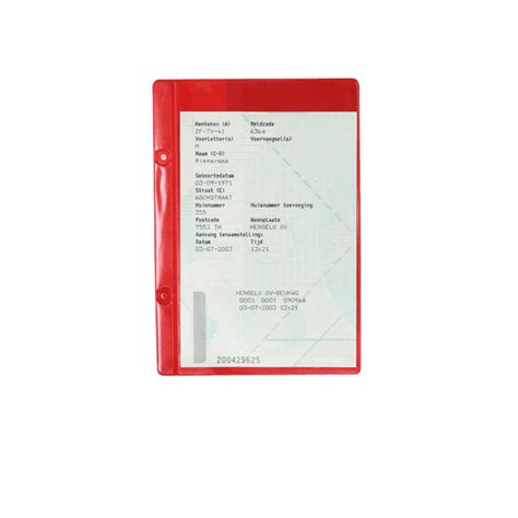 Mapje Geschikt Voor Het Opbergen Van Het Tenaamstellingscode Formulier Europlan