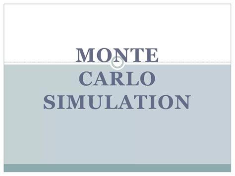 Monte Carlo Simulation Pptx Dental Health Diseases And Conditions