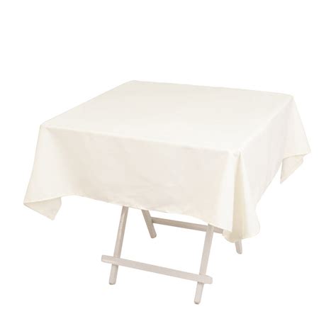 Cotton Blend Round Tablecloth 132 Ivory Tableclothsfactory
