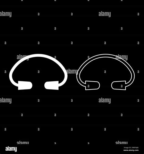 Earplug Ear Plug Protection Device Set Icon White Color Vector Illustration Image Simple Solid