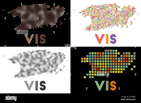 Vis Map Collection Of Maps Of Vis In Dotted Style Borders Of The