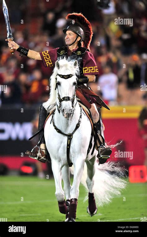 October 10 2013 Los Angeles Ca Usc Trojans Mascot Tommy Trojan Before