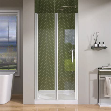 Getpro 34 35 1 4 W X 72 H Semi Frameless Shower Doors Bifold Pivot