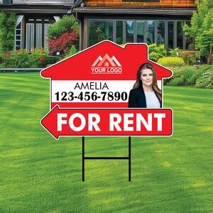 10 Pack Custom For Rent Arrow Yard Sign 18 X 24 2 Sided Add Your