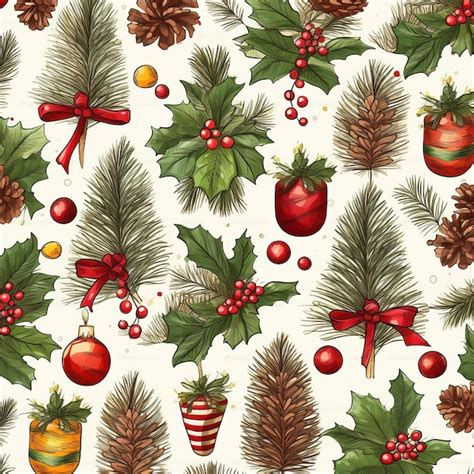 Premium Photo Vintage Christmas Pattern