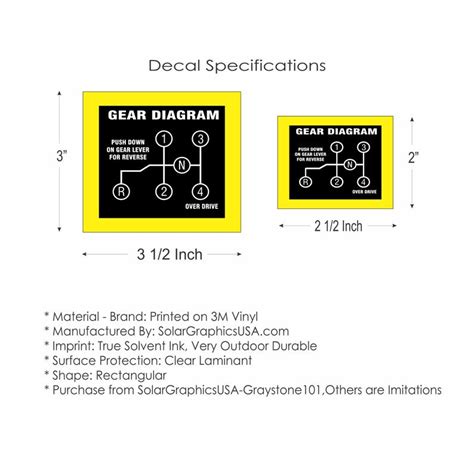 2x Shift Pattern Decal Sticker Pair For Transmission Restore Vintage Classic Fits Volkswagon Bug