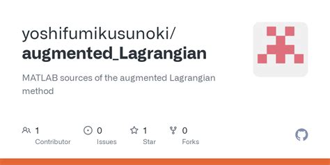 Github Yoshifumikusunokiaugmentedlagrangian Matlab Sources Of The Augmented Lagrangian Method