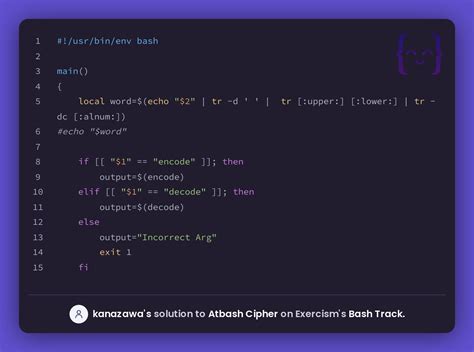 Kanazawas Solution For Atbash Cipher In Bash On Exercism