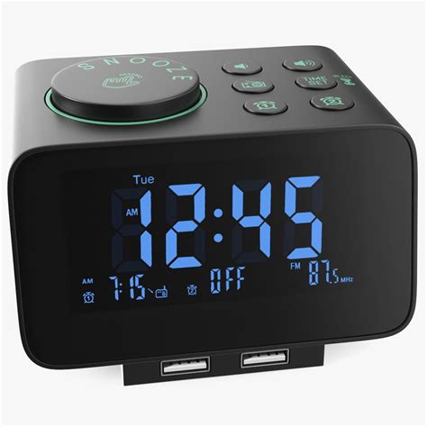 Dual Digital Alarm Clock Radio Plastic 3d Model 29 3ds Blend C4d Fbx Max Ma Obj Lxo