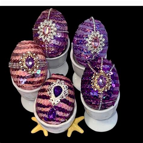 Hand Crafted Bath And Body Sequence Egg Set 5 Kanzashi Easter Eggs