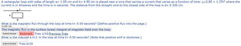 Solved Rectangular Loop With Sides Of Length A Cm And Chegg