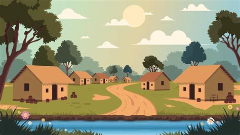 Village Drawing Vector Art Icons And Graphics For Free Download