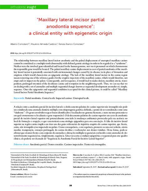 Pdf “maxillary Lateral Incisor Partial Anodontia Sequence” A