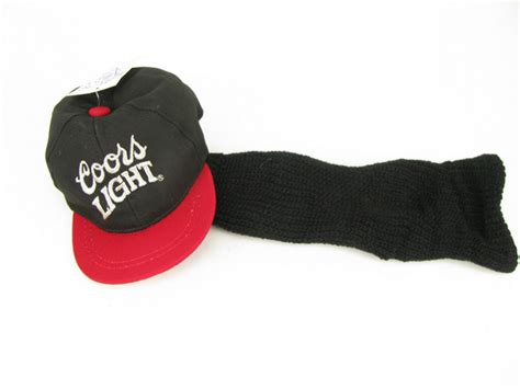 New Coors Light Golf Driver Headcover Sock With Hat 460cc Black Clubs