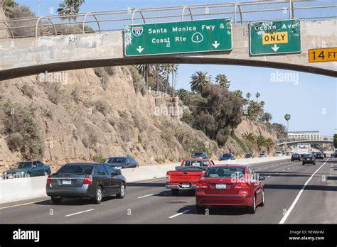 Scenic Coast Route Highway 1 And 10 Freeway Signs At Santa Monicalos