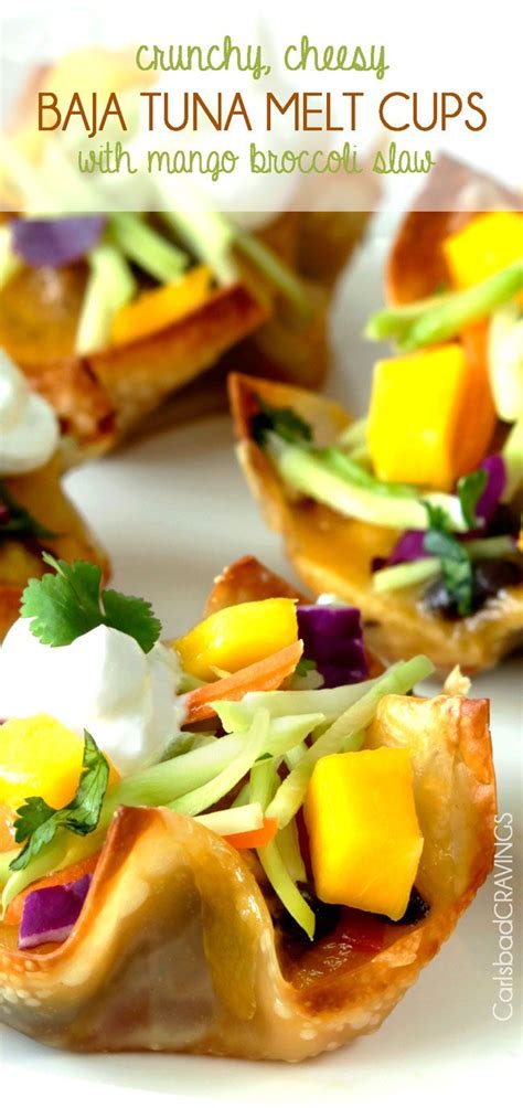 Baja Tuna Melt Cups With Mango Broccoli Slaw Carlsbad Cravings Tuna