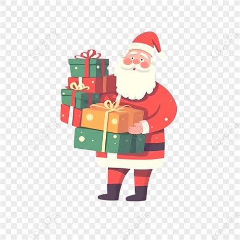 크리스마스 늙은 할아버지 녹색 선물 상자만화삽화 Png 일러스트 무료 다운로드 Lovepik