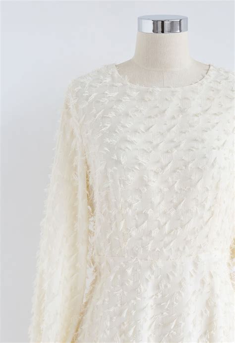 Tassel Trim Bell Sleeves Midi Dress Retro Indie And Unique Fashion