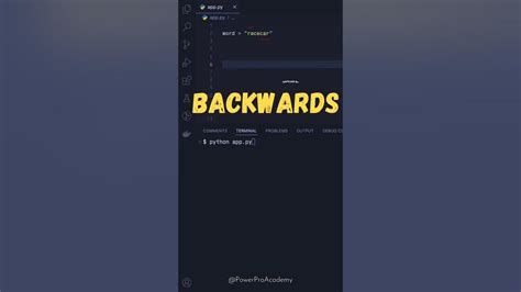 Palindrome In 15 Seconds Python Coding Python Beginners