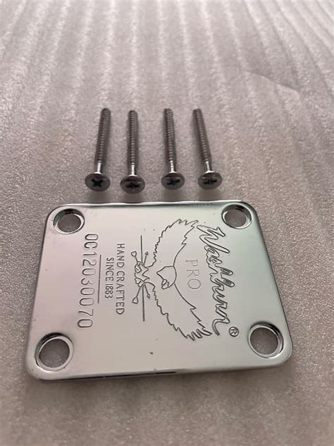 Chrome Washburn Guitar Neck Plate With Screws Reverb