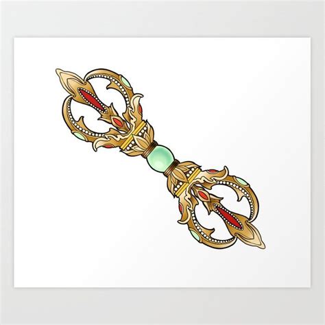 Hinduism Vajra Artwork Tattoo Style Art Print By Nicolasdurandart X