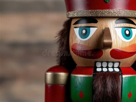 Colorful Nutcracker Soldier Figure With Large Eyes And Beard Stock