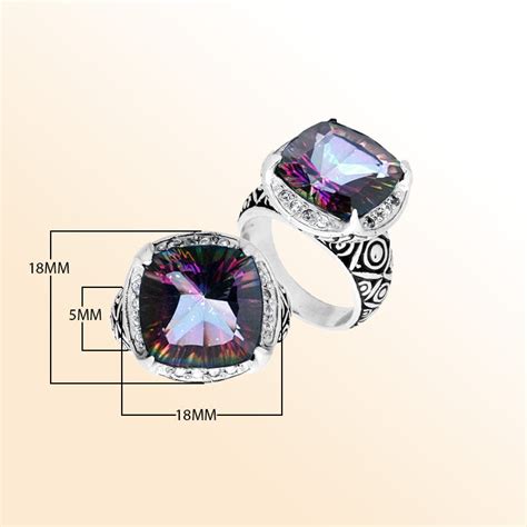 Handmade Mystic Quartz Ring Sterling Silver Balinese Artisan Jewelry