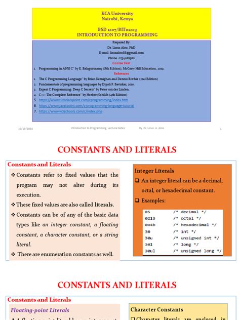 Lecture 6and7 Constants Storage Classesandoperators Pdf Class