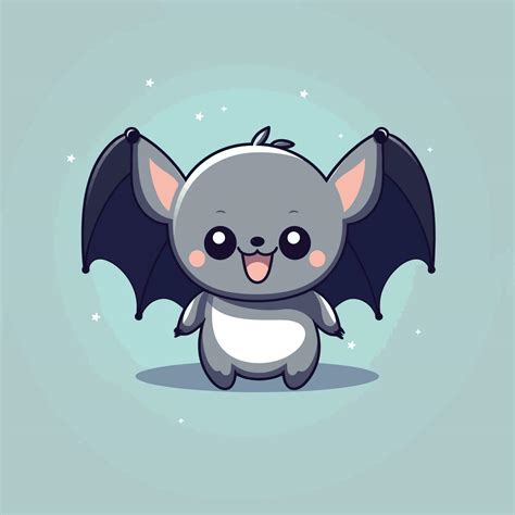 Cute Kawaii Bat Chibi Mascot Vector Cartoon Style 23374491 Vector Art At Vecteezy