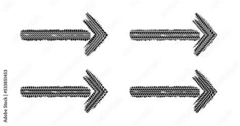 Auto Tire Tread Grunge Arrow Car And Motorcycle Tire Pattern Wheel Tyre Tread Track Direction