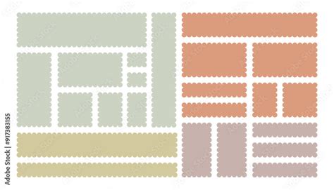 Set Of Frames In Form Of Rectangles Of Different Sizes With Rounded Smooth Edges Vector