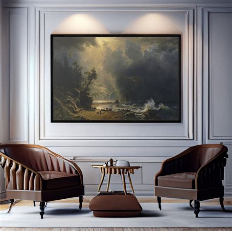 Albert Bierstadt Puget Sound On The Pacific Coast Canvas Wall Art
