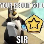 Your Reddit Gold Sir Meme Generator Imgflip