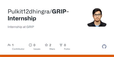 Github Pulkit12dhingragrip Internship Internship At Grip