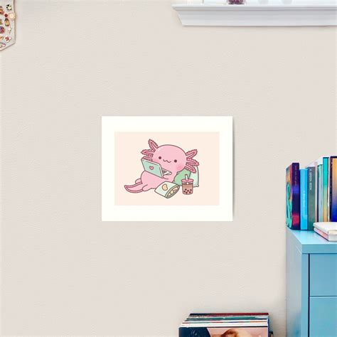 Cute Chilling Axolotl By Rustydoodle Smooth Application Surface