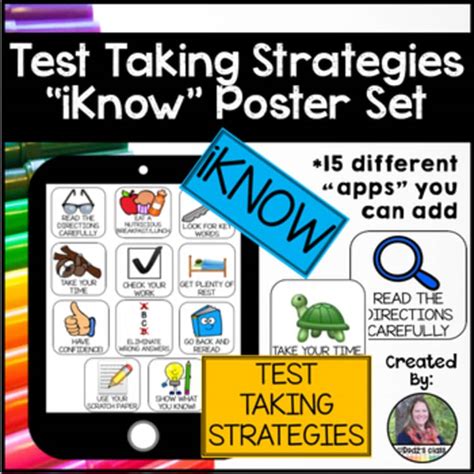 Test Taking Strategies Poster Set Iknow Tablet Version By Drazs Class