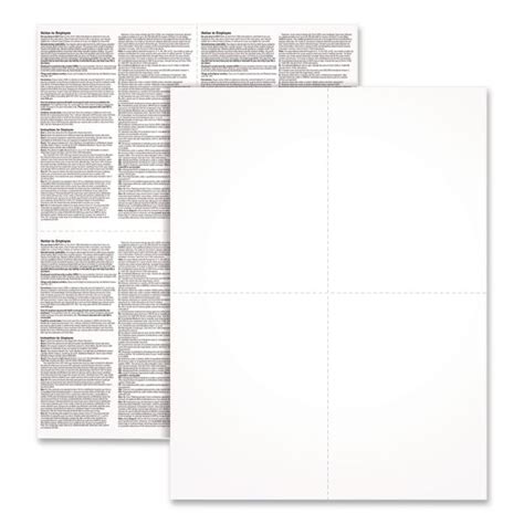 Adams 2024 W 2 4 Up Employee Copy Blank Front With Copy B And C Backers