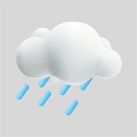 Drop Water Rain Cloud 3d 16640489 Vector Art At Vecteezy