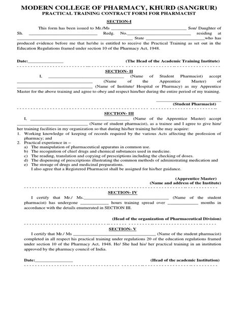 Modern College Of Pharmacy Khurd Sangrur Practical Training