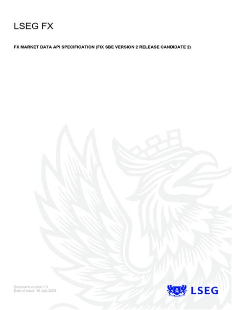 Lseg Fx Market Data Api Spec V13 Pdf Encryption Transmission Control Protocol