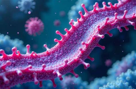 Detailed View Of Pink And Purple Cellular Formations Illustrating