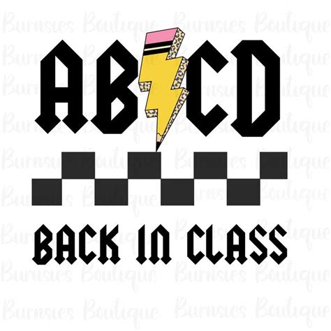 Abcd Back In Class Png Cute Back To School Png Back To Class Sublimation Abcd Back In Class