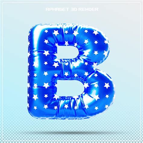 Premium Psd Blue Letter B Font Bubble 3d Render Alphabet