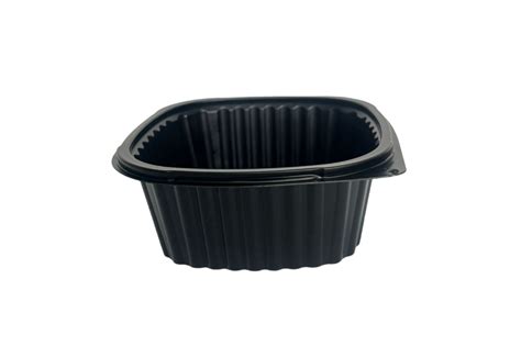 Black Pp Containers And Lids 600ml