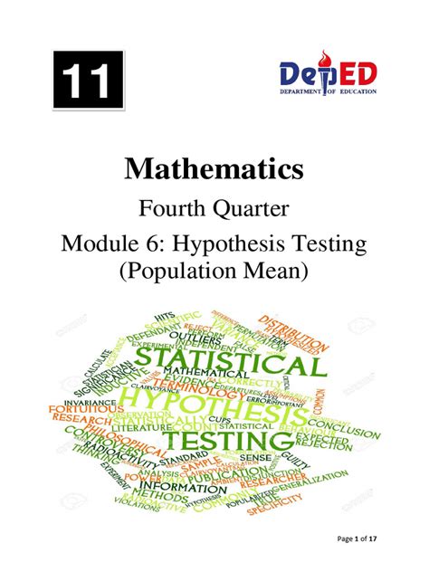 Statprob Q4 Module 6 Download Free Pdf Statistical Hypothesis