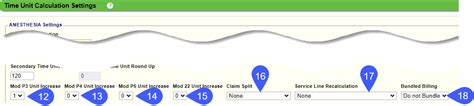 Anesthesia Time Unit Settings