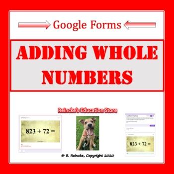 Adding Whole Numbers Google Forms Self Grading By Reincke S Education